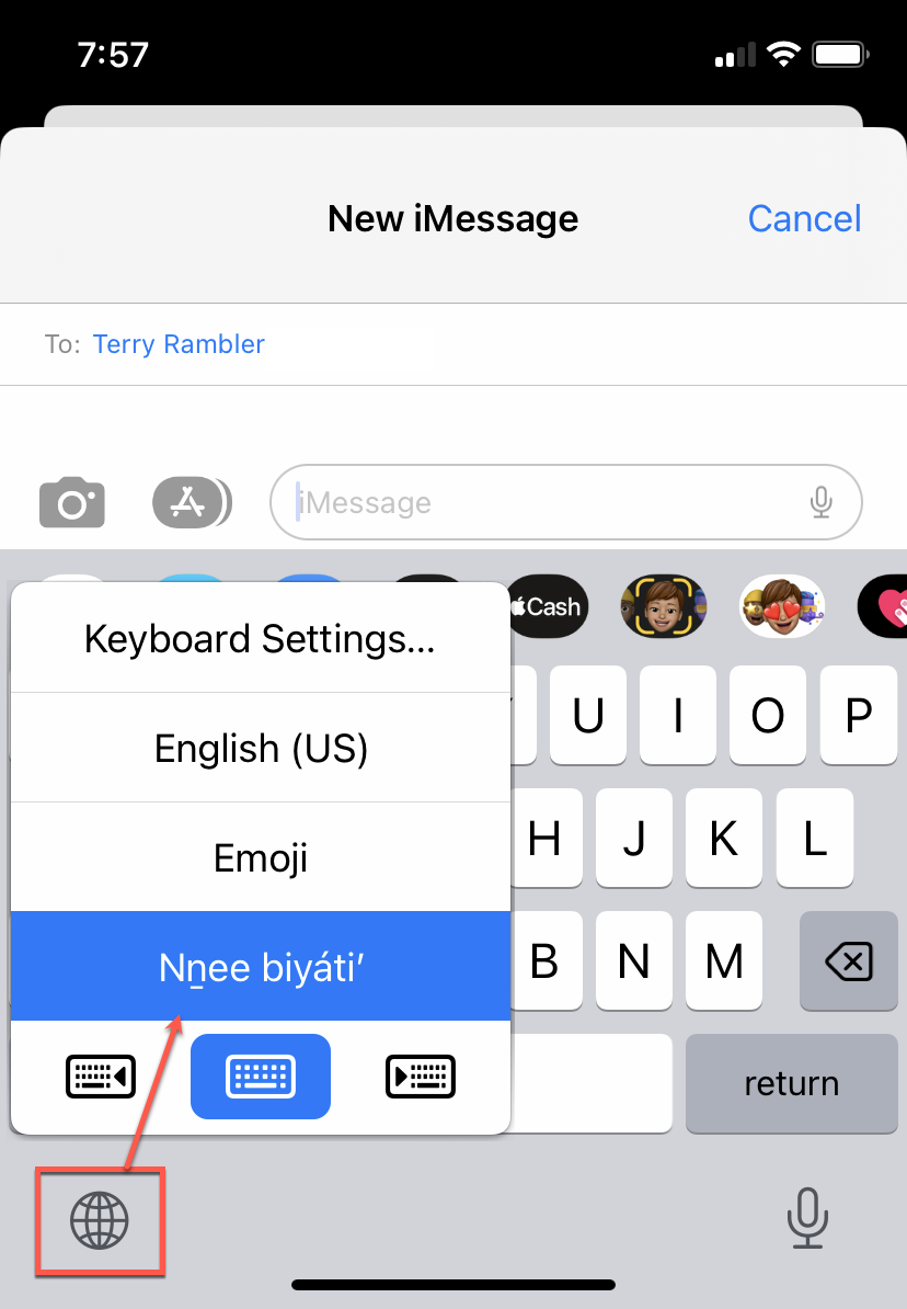 Typing in Apache on iOS 16 – San Carlos Apache College